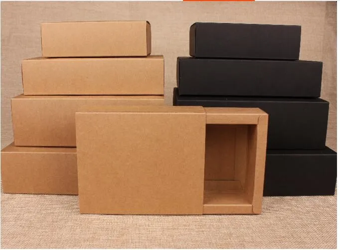 Luxury Matt black jewerly gift box packaging paper Slide Box slide out ...