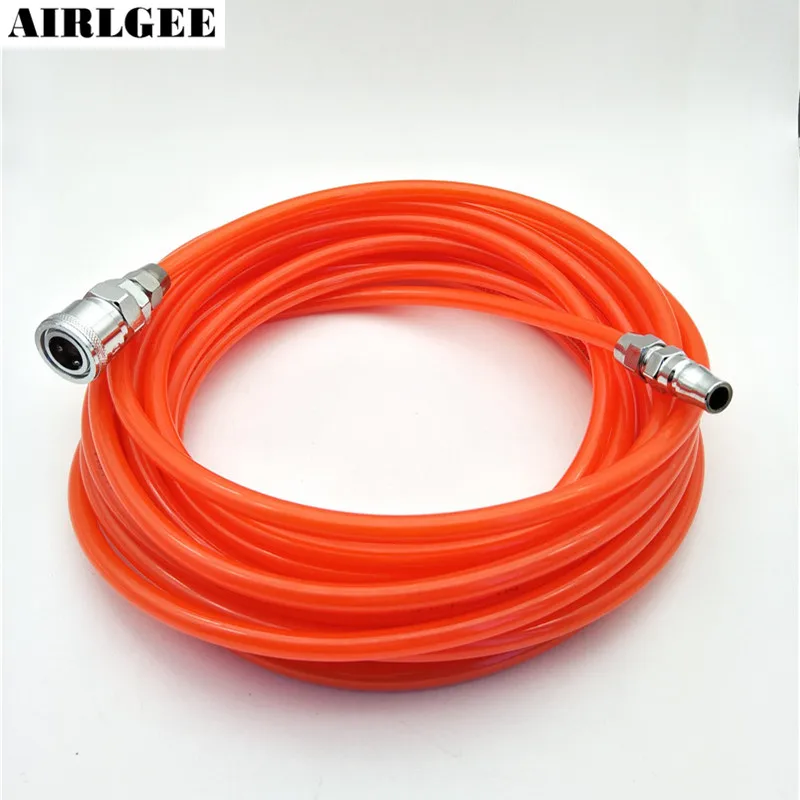 9m 29.5ft Long 8mm X 5mm Orange Pu Air Pneumatic Hose Tube Piping With ...