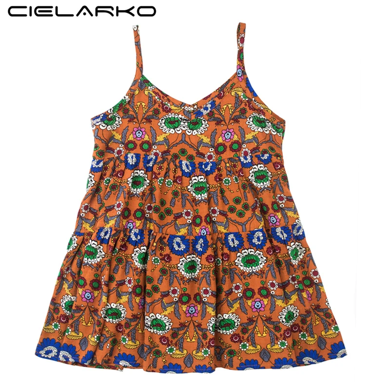 Cielarko Summer Girls Dresses Kids Strapless Short Frocks Floral ...