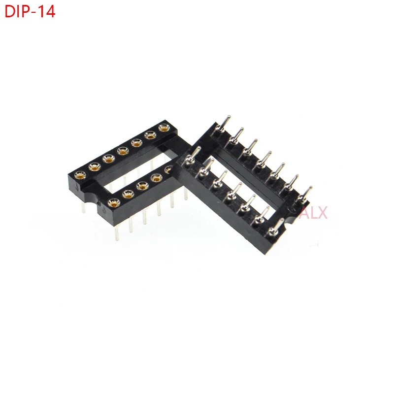 10PCS DIP14 IC ROUND HOLE SOCKET 14p DIP CHIP TEST HOLDER Adaptor 14 ...