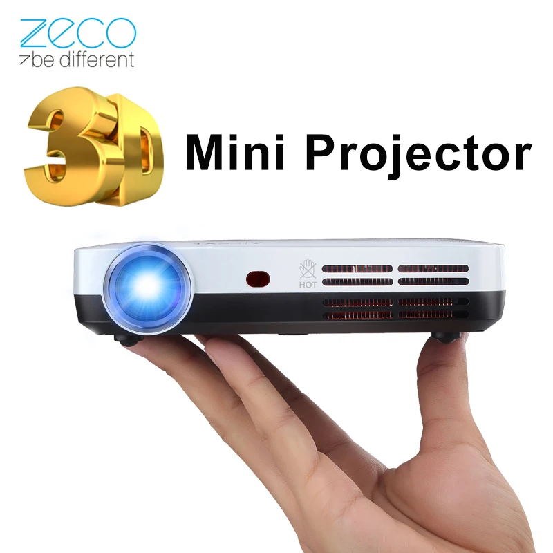 Mini pico Home Projector 3D smart cinema DLP 2000 Lumens Dual Wifi Android 4.4 big screen gaming ...