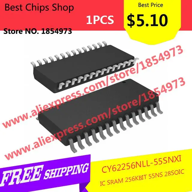Free Shipping 1PCS=$5.10 Integrated Circuits Types CY62256NLL 55SNXI IC ...