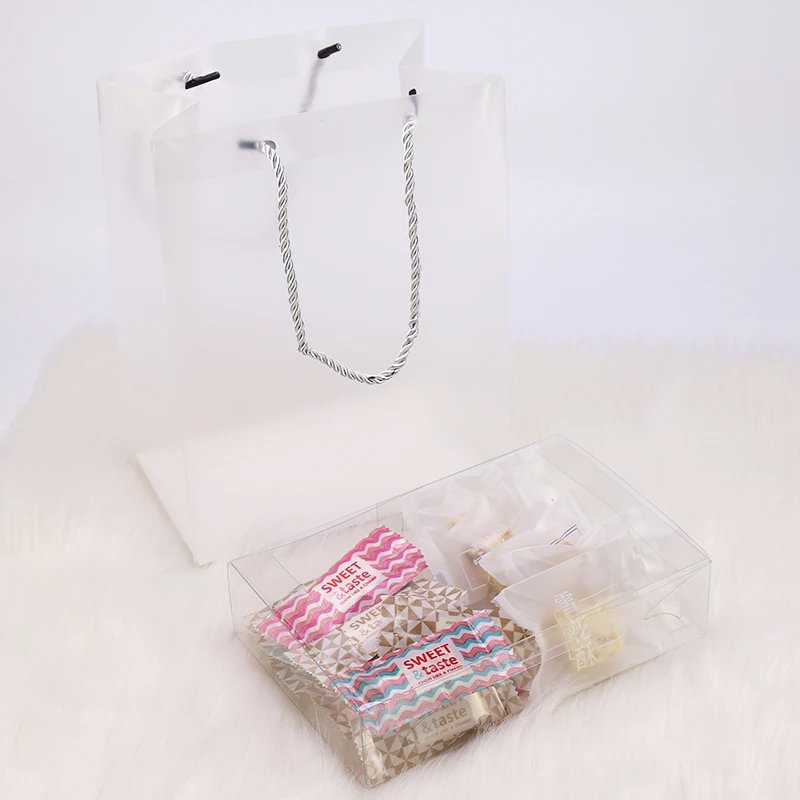 10pcs PVC Gift Box Clear Plastic Gift Bags with Handles Wedding Candy ...
