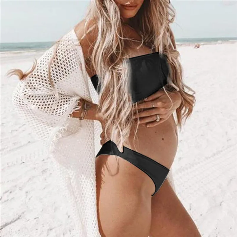 Ropa de baño elegante para embarazadas, traje de baño Sexy para mamá, Bikini de triángulo ...