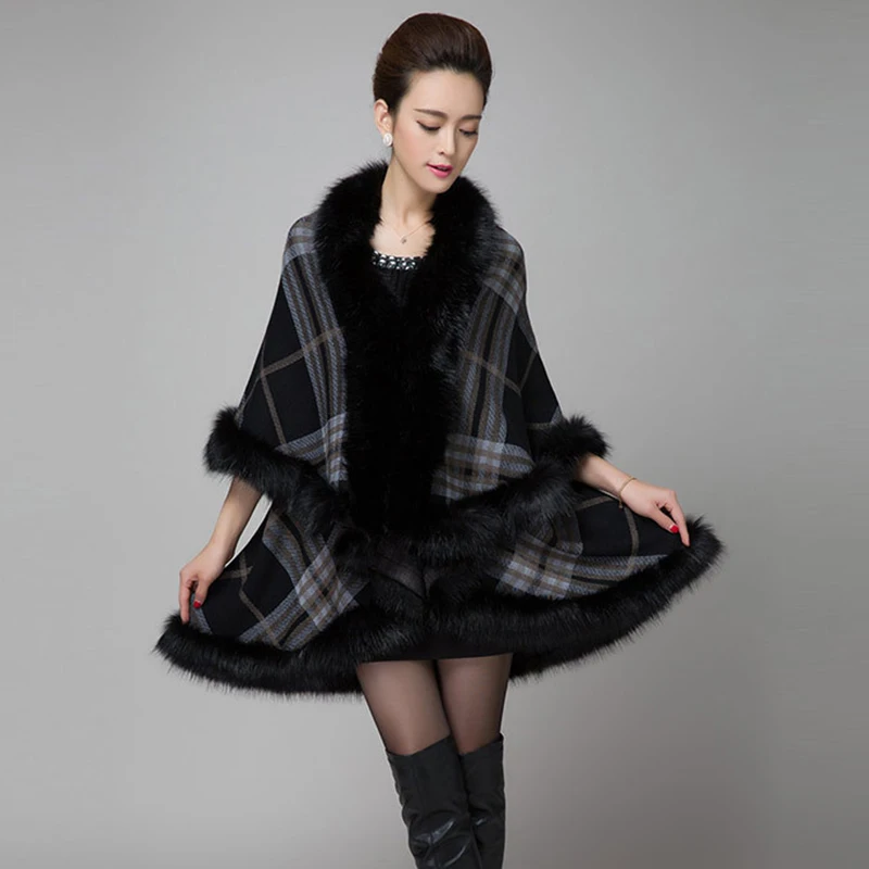 womens capes and ponchoes new winter thick clothing Plus Size women ...