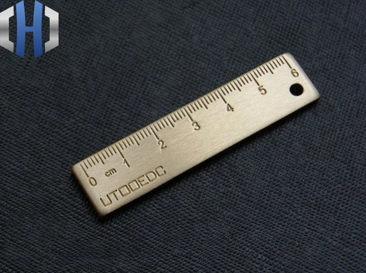 EDC Pure Copper Small Size Ruler Thick Brass Small Copper Ruler Key ...