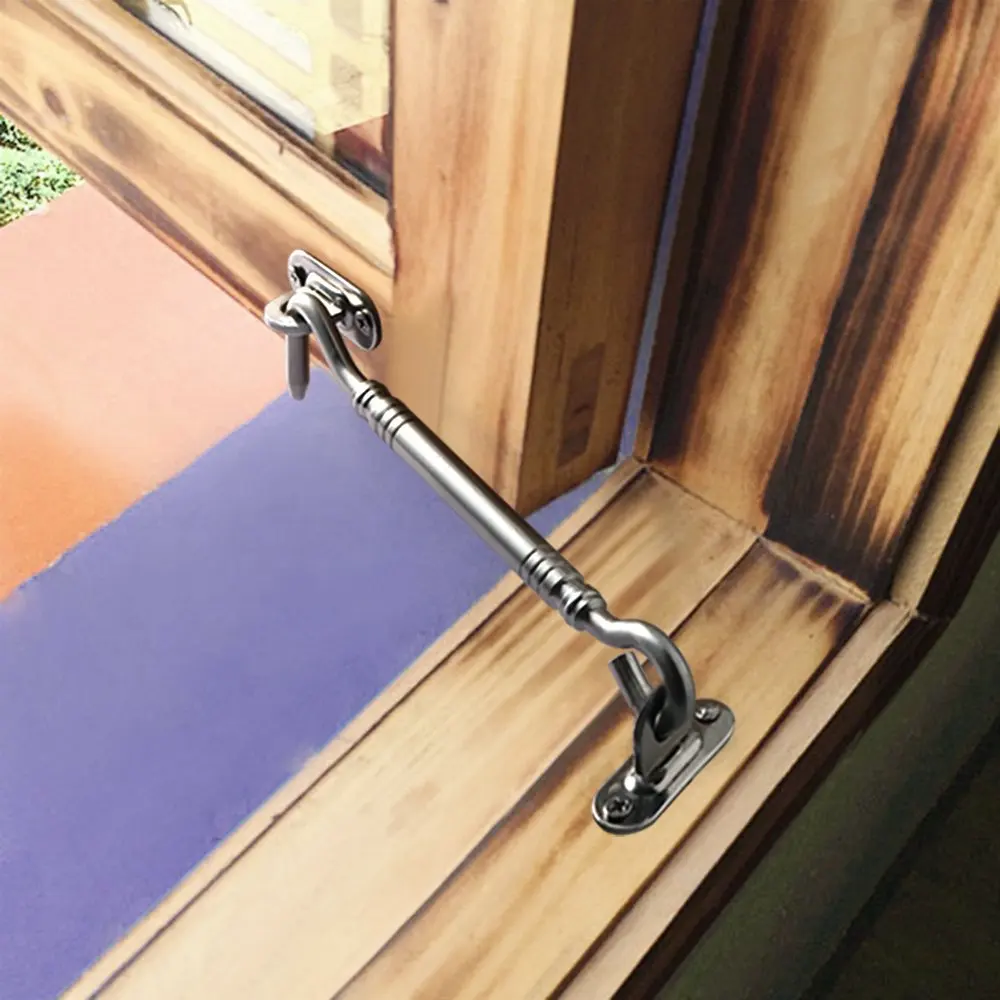 4 Length Black Stainless Steel Hook And Eye Door Latch Window Catch