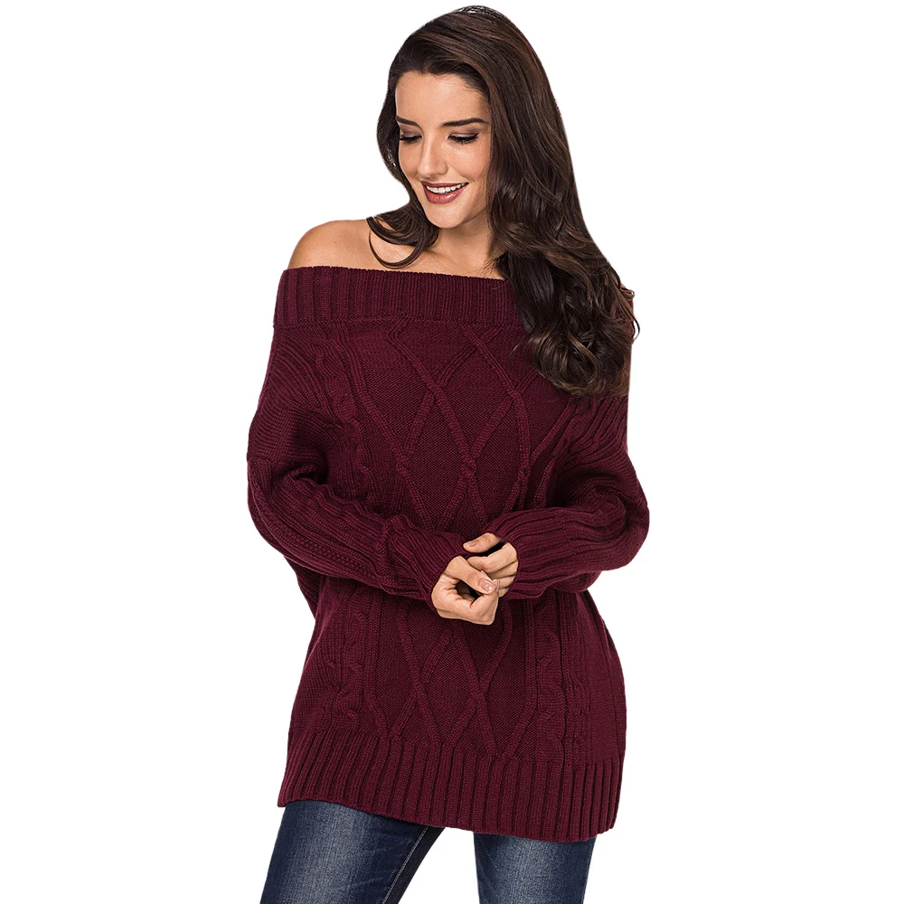 Buy Wipalo Sexy Off Shoulder Women Sweater Pullover