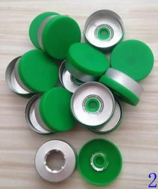 200pcs/lot 20mm Green Aluminum plastic Cap Cover Glass vial bottle top ...