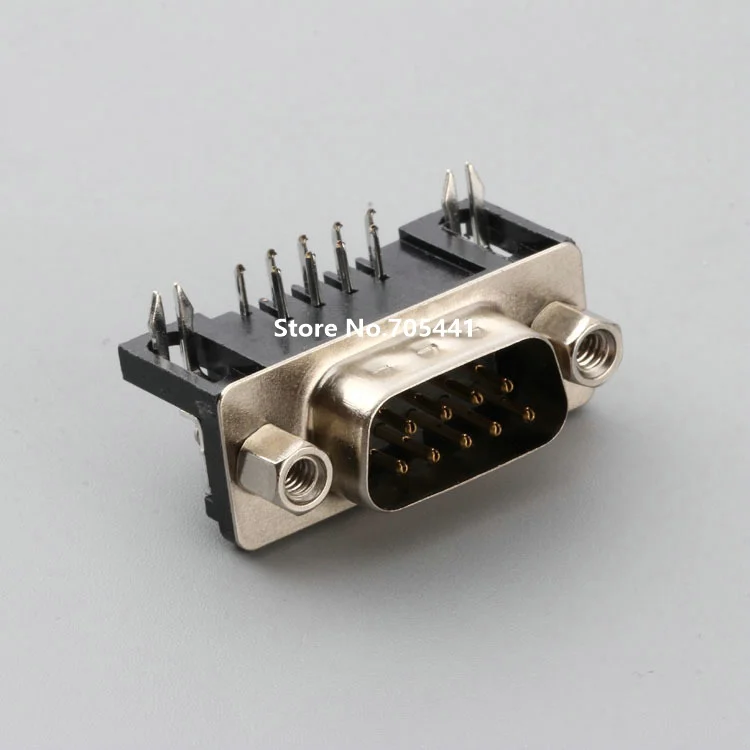 Adaptador de conector de montaje en PCB DB9 de 9 pines macho/hembra de ángulo recto d sub, 500 ...