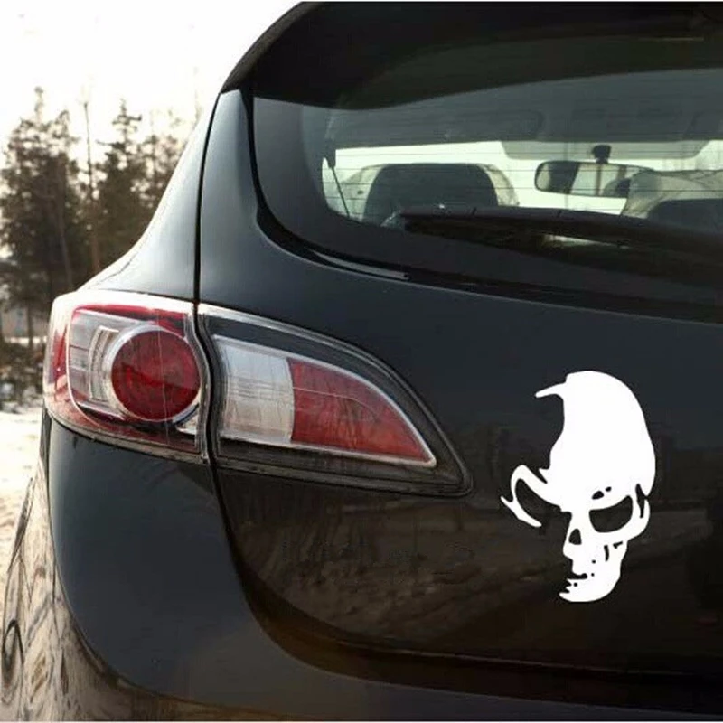 JLEC 12x8cm Car Styling Devil Skull Sticker Ghost Rider Skeleton Car ...