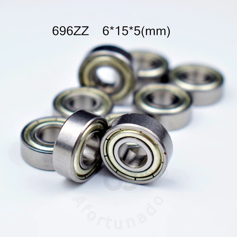 Bearing 10 Pieces 696ZZ 6*15*5(mm) free shipping chrome steel Metal ...
