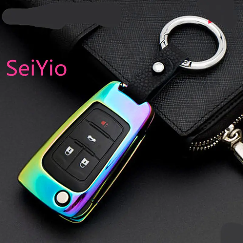 SeiYio Car key ring cover shell for Buick Chevrolet Alloy & Leather ...