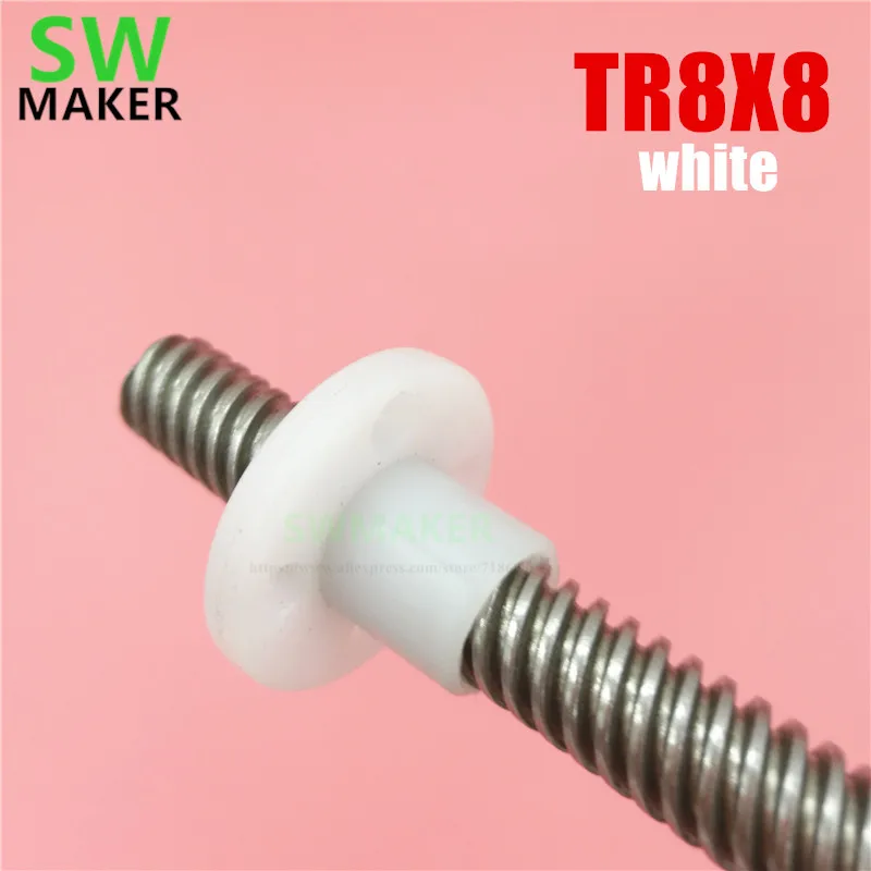 1pcs White T Type Pom Nut T8 Lead Screw Nut Tr8*8 Trapezoidal Screw ...