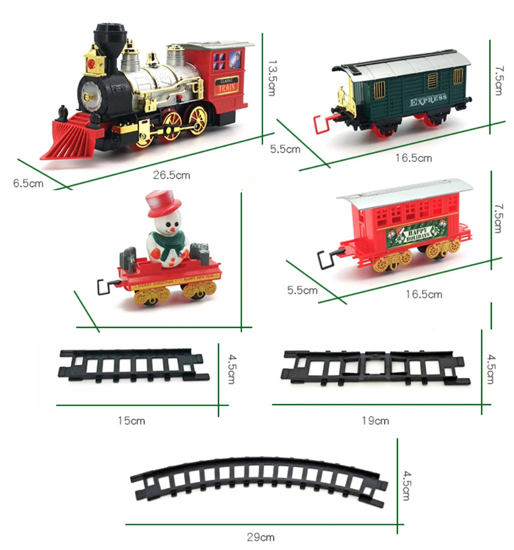 Electric Train Toys Long rail Track Set With Light Sound Classic Steam ...