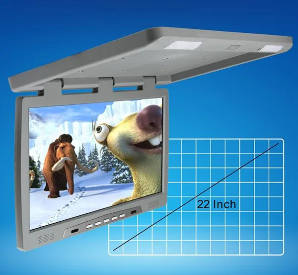22'' Inch HD Wide Screen Automotivo Car Flip Down Overhead TFT LCD ...