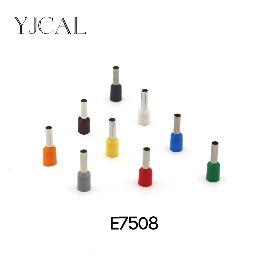 E7508 1000pcs Insulated Cord End Terminal Crimp Ferrules Crimping ...