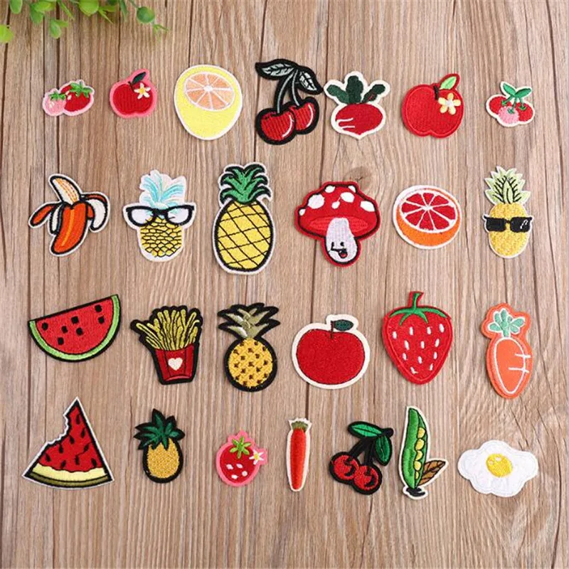 10Pcs-Cute-Fruit-Applique-Clothing-Embroidery-Patch-Fabric-Sticker-Iron ...