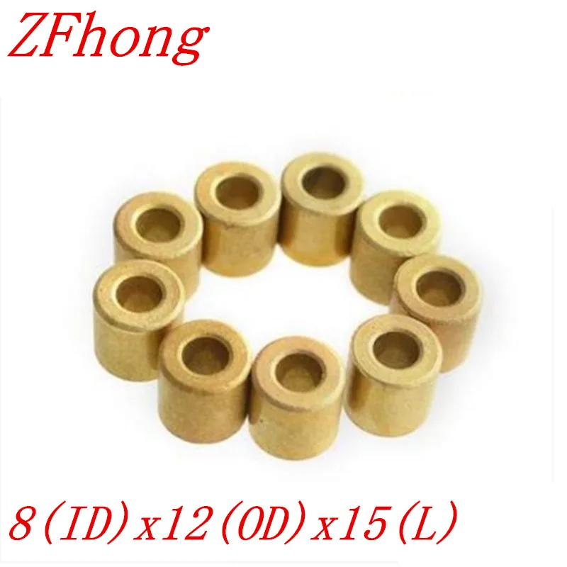20pcs 8 15 OD 12mm 8mm Copper Brass Bushing Guide Sleeve Precision Oil