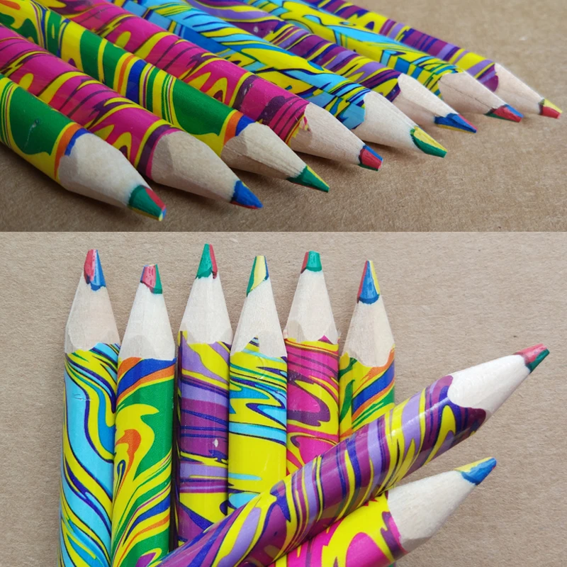 20pcs/lot Rainbow color pencil 4 in 1 colored pencils for drawing ...
