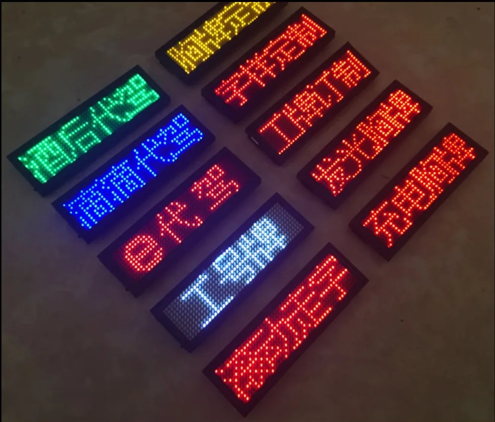 1 pcs Programmable LED Digital Scrolling Message Name Tag Id Badge (Red ...