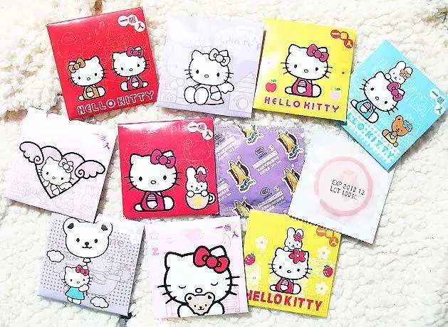 Wholesale 20pcs Lot Sexy Ultra Thin Lubricant Hello Kitty Condoms