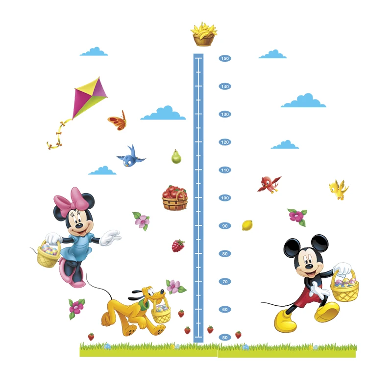 Disney Wall Sticker Minnie Mickey Mouse Growth Chart For Kids Baby ...