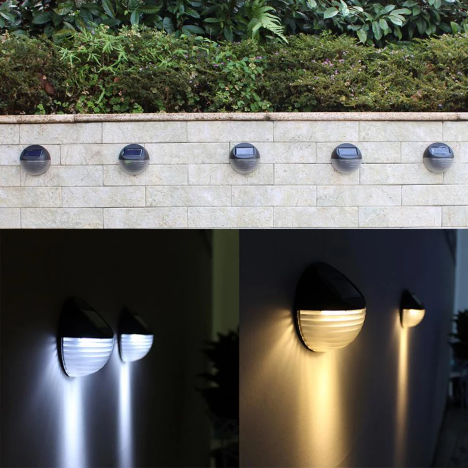 IP55 Solar Power Light Sensor 6 LED Wall Light Outdoor Garden Fence ...