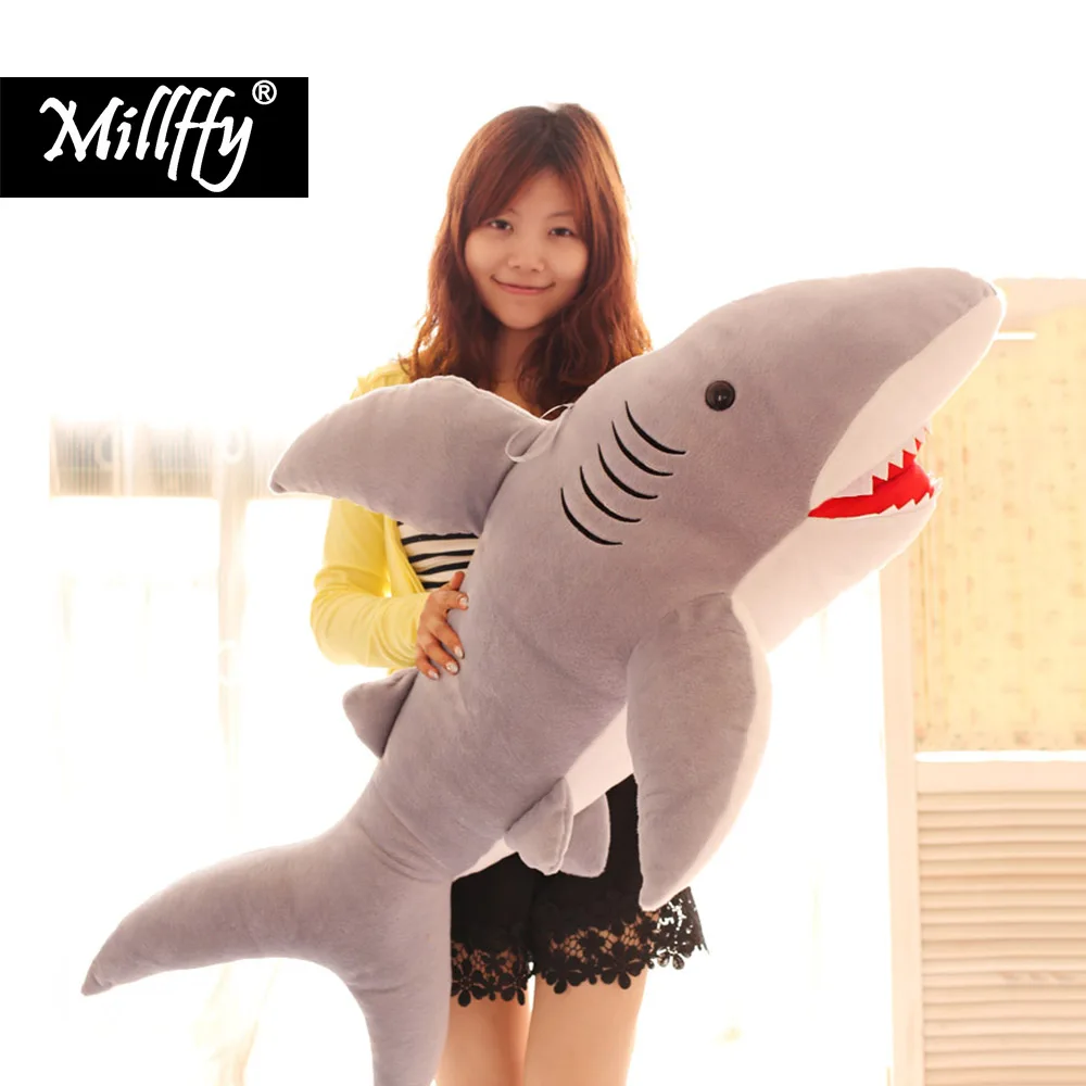 Cartoon underwater world shark plush toy doll pillow boy doll birthday ...