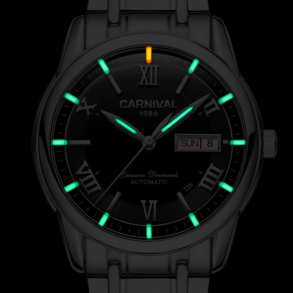 T25 tritium gas luminous Automatic Self Wind Men Fashion Luxury Watches ...