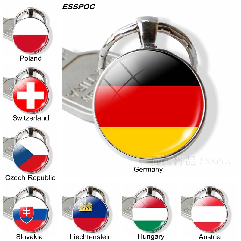 Central Europe Countries Flag Keychain Germany Poland Switzerland ...