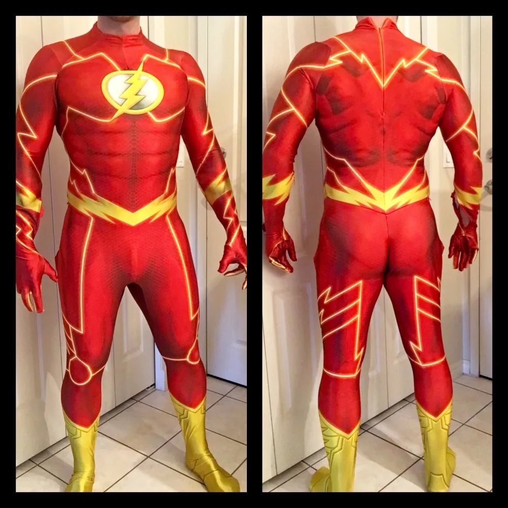 2016 New Flash Costume 3d Shade Fullbody Lycra Spandex Halloween And ...