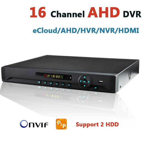 Security AHD DVR 16 Channel For AHD Camera 720P CCTV DVR Hybrid HVR NVR ...