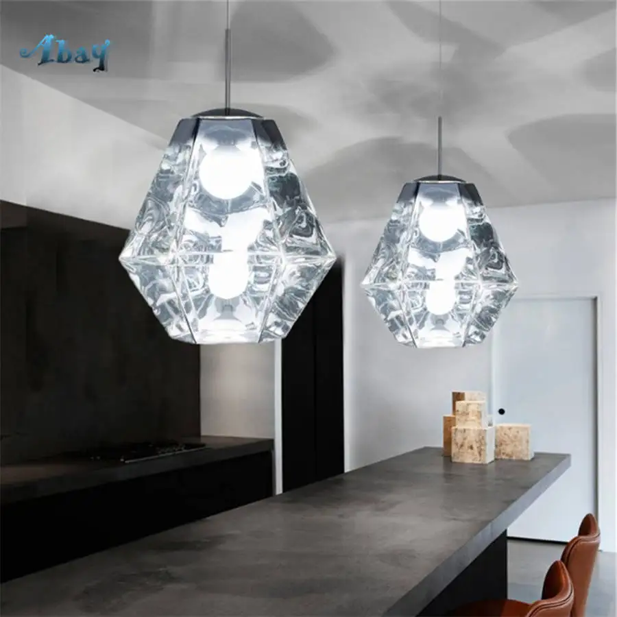 Nordic Creative Diamond Shape Acrylic Pendant Lights for Living Room ...