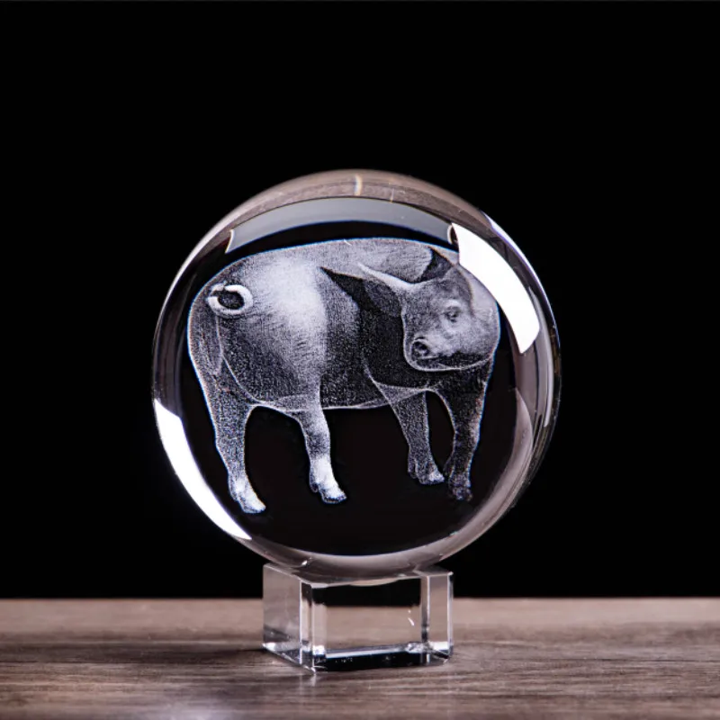 Zodiac-Pig-Glass-Sphere-Figurines-3D-Laser-Engraved-Animal-Piggys ...
