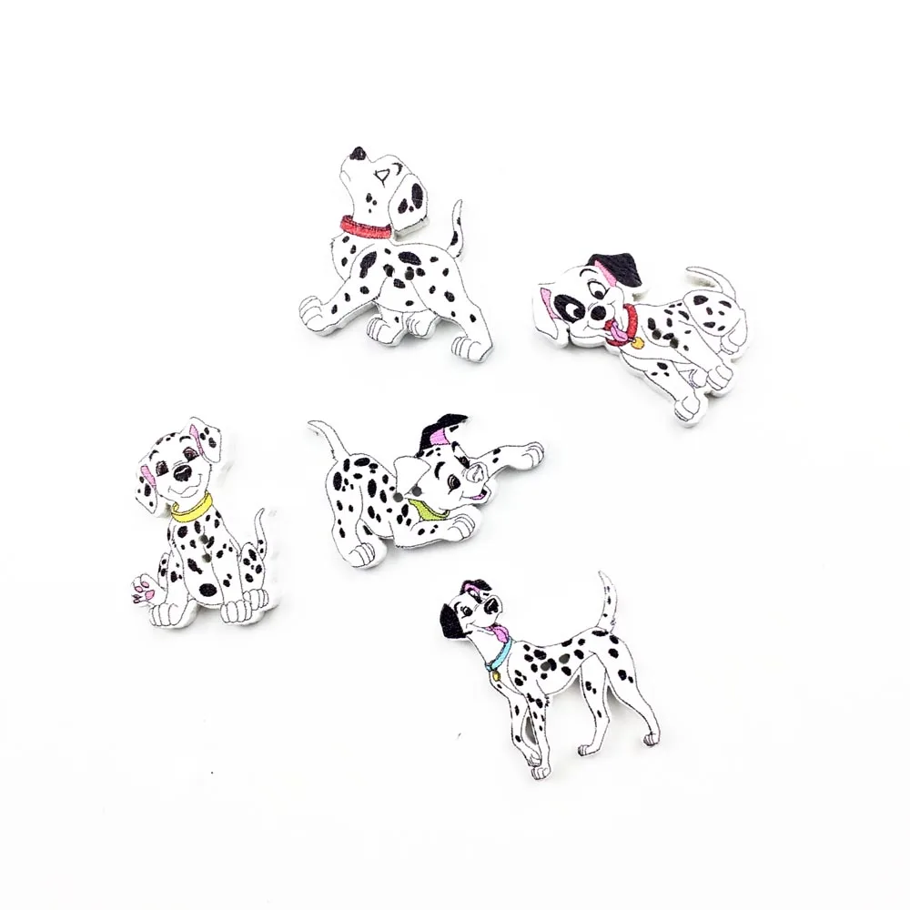 50Pieces DIY Kawaii Mixed Dog Wooden Buttons For Clothing Scrapbooking ...