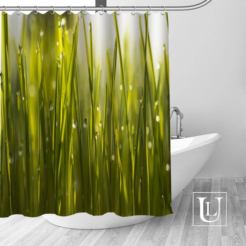Hot-Custom-Green-Grass-Shower-Curtains-Polyester-Bathroom-Curtains-With ...