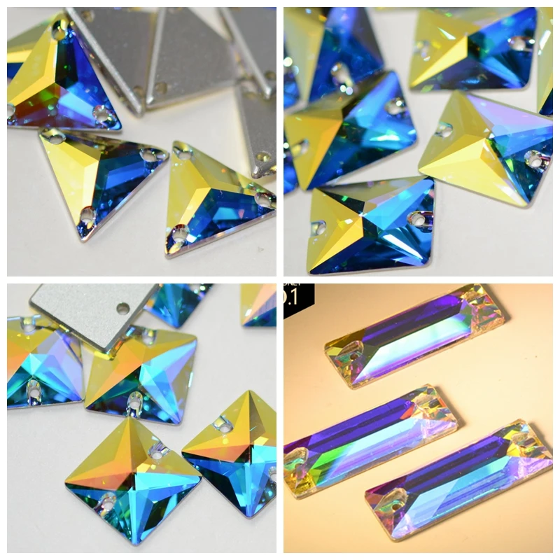 Baguette Sewing Glass Crystal Stone | Sewing Rhinestone Square Shape ...