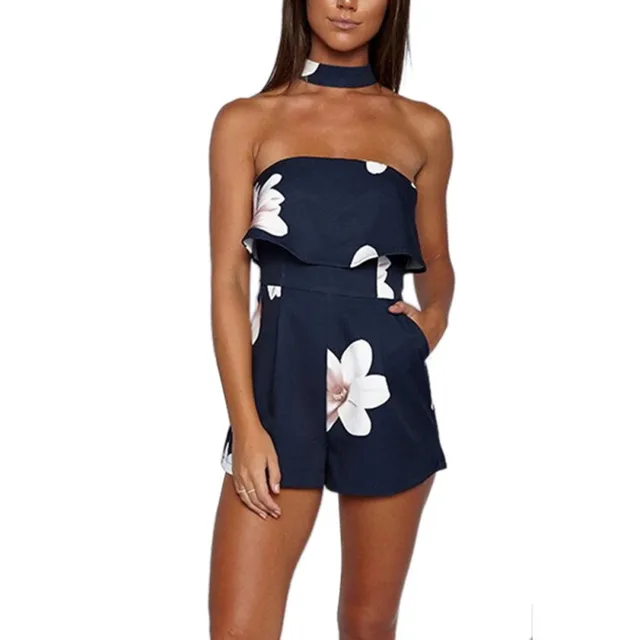 Buy Deep Blue Beach Women Wear Summer Playsuits Floral