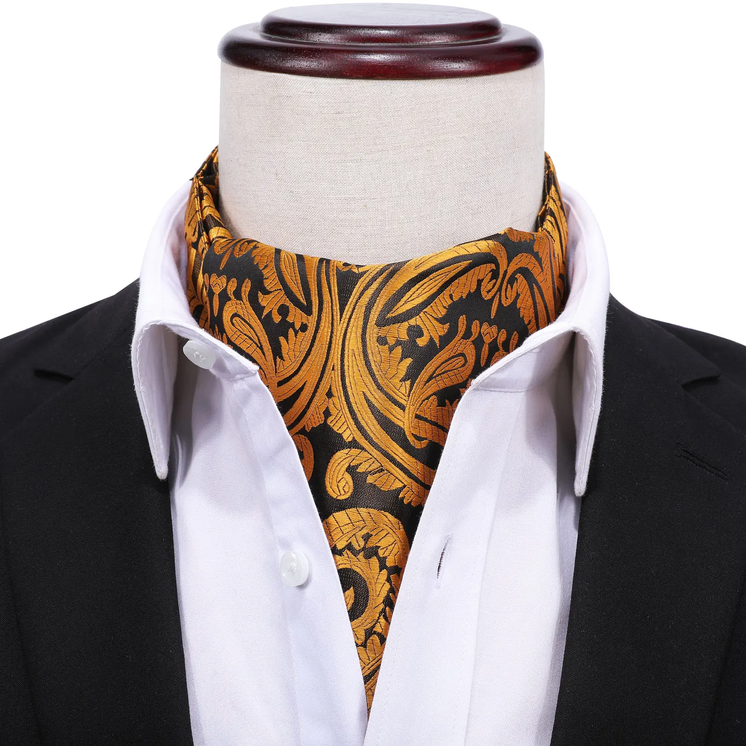 Corbatas doradas de ascuna para hombre, corbata de bufanda de seda ...