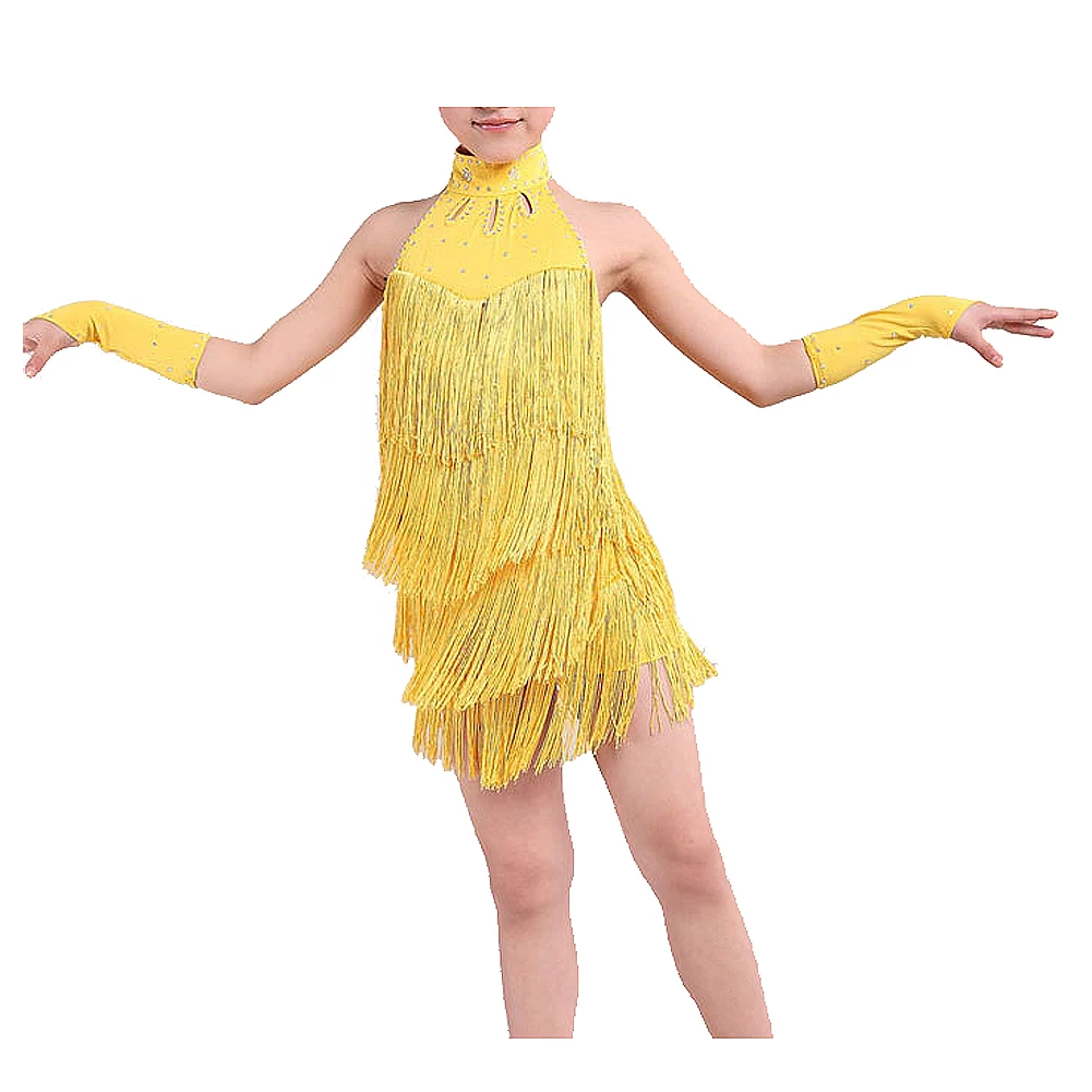 NEW Latin Dance Dress Girls 110cm Latin Fringe Dress Ballroom Dance ...