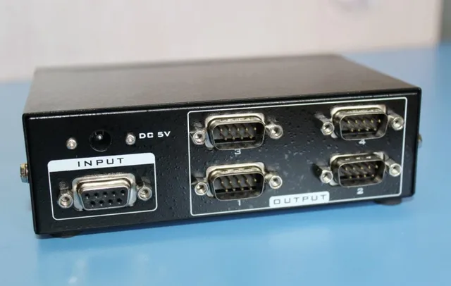 Industrial 4 Or 8 Port Rs232 Serial Port Splitter 1x8 8x1 Bidirectional