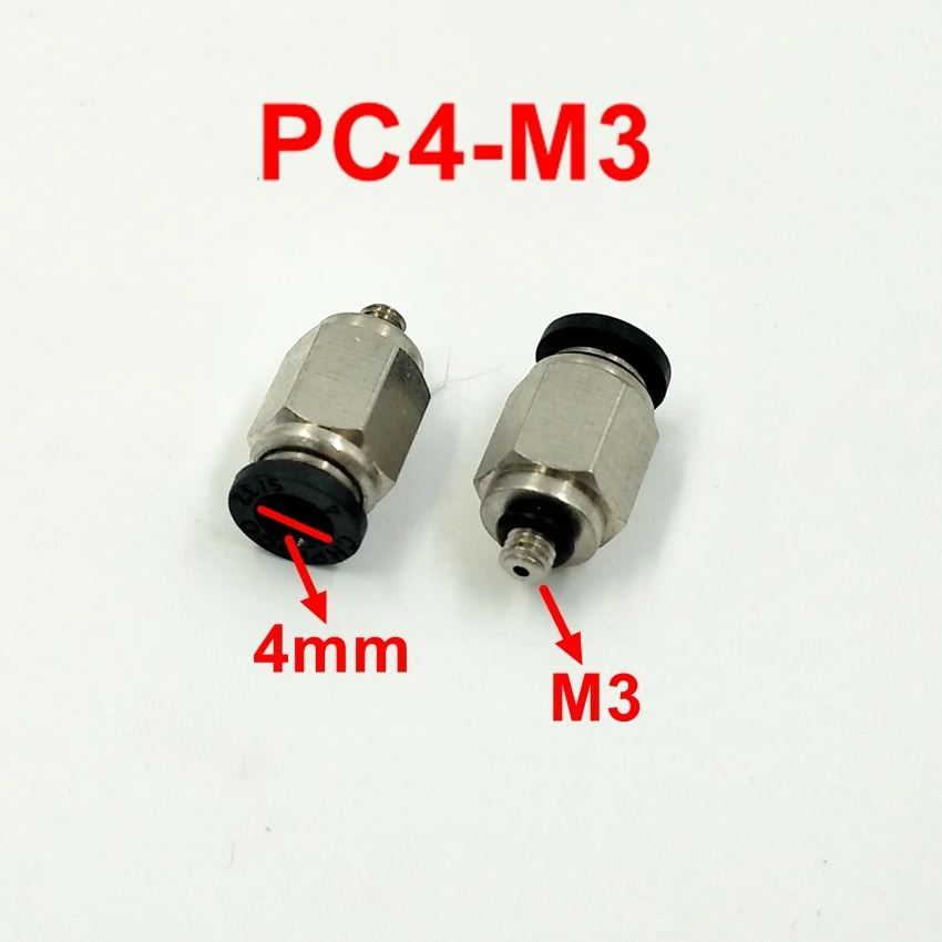 10pcs/lot 4mm Tube M3 Thread Pneumatic Fitting Quick Joint Connector ...