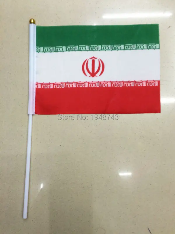 2016 New style 10pcs the Small Iran flag 14*21CM Iran Flag the hand ...