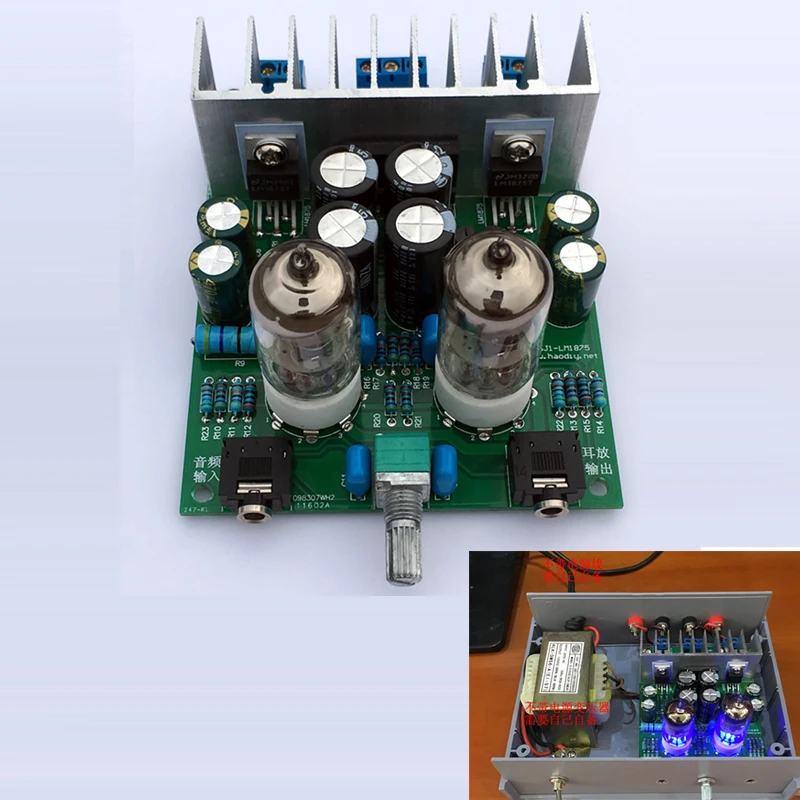 hifi 6j1 Electronic Tube Preamplifier Board lm1875t Power Headphone ...