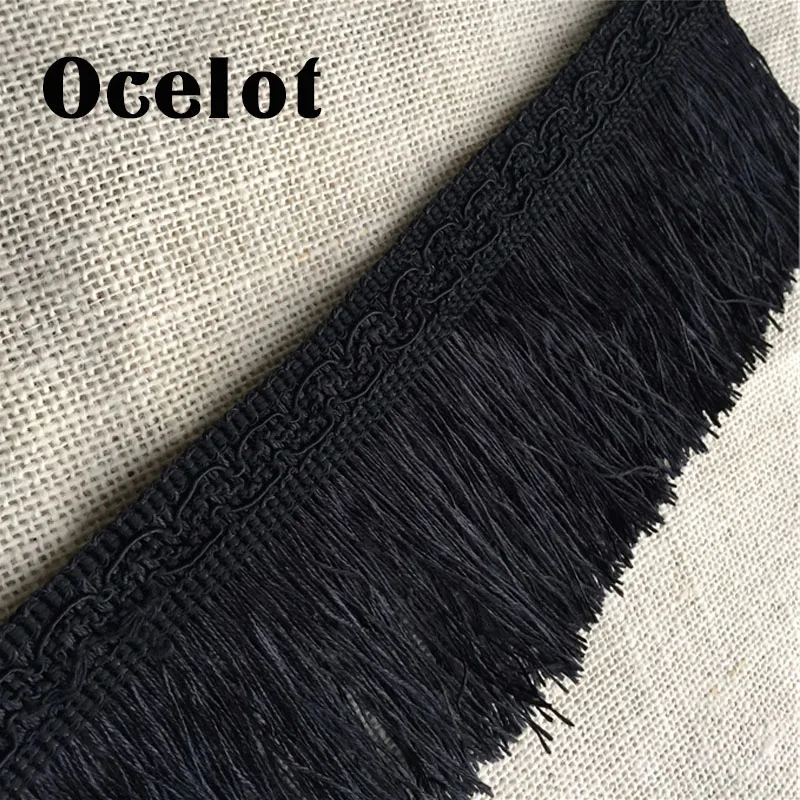 Top Grade 3.7inch Width 1 meter Black Lace Fringe Garment Tassel ...