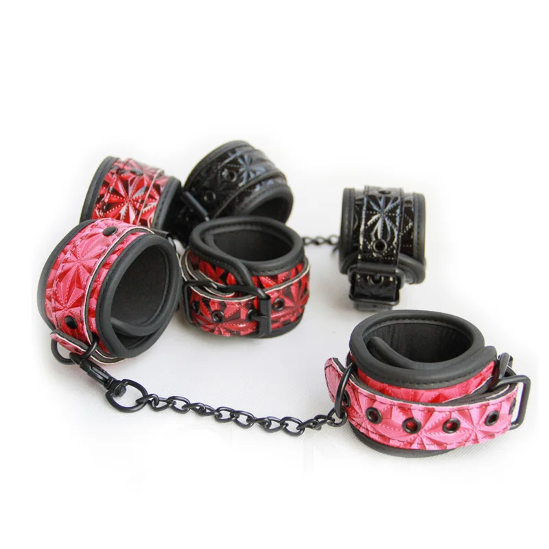 Faux Leather Sex Handcuffs Wrist Restraints Hand Cuffs Wrists Ankle Ring For Erotic Couples
