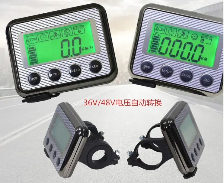 Electric car LCD meter 36v48v battery car code meter power display ...