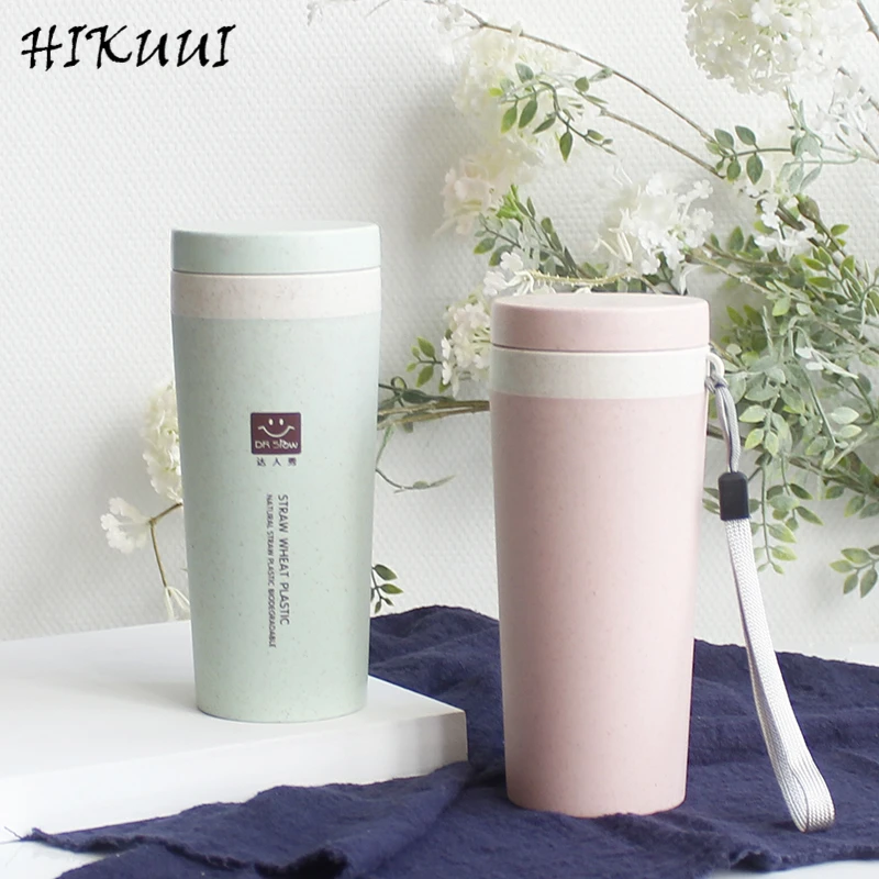 Double Layer 300ml Coffee Tea Mug Wheat Straw Fibre Student Cup ...