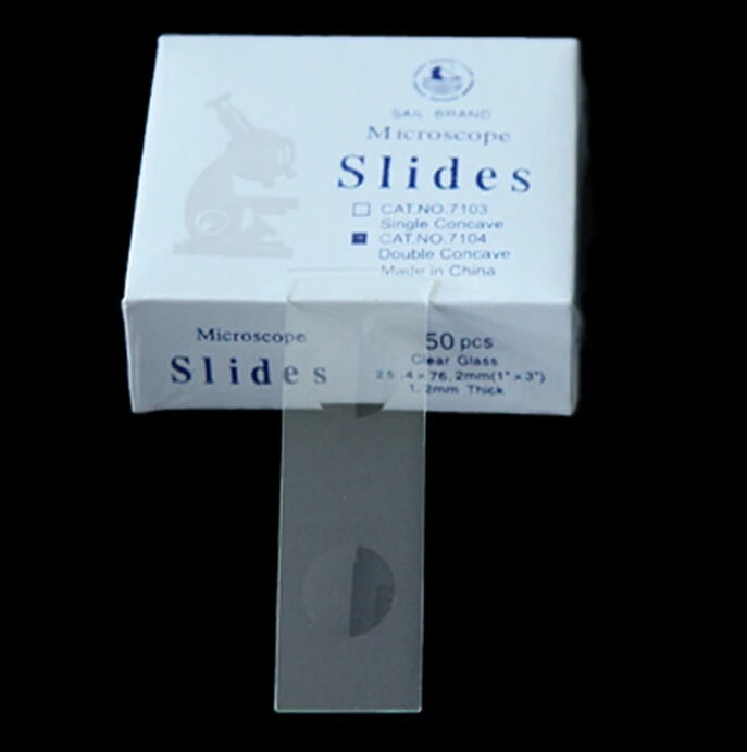 Double Concave Slide Ground Edges11~13 Mm Thick Blank 7104 Glass Microscope Slides 50 Pcs